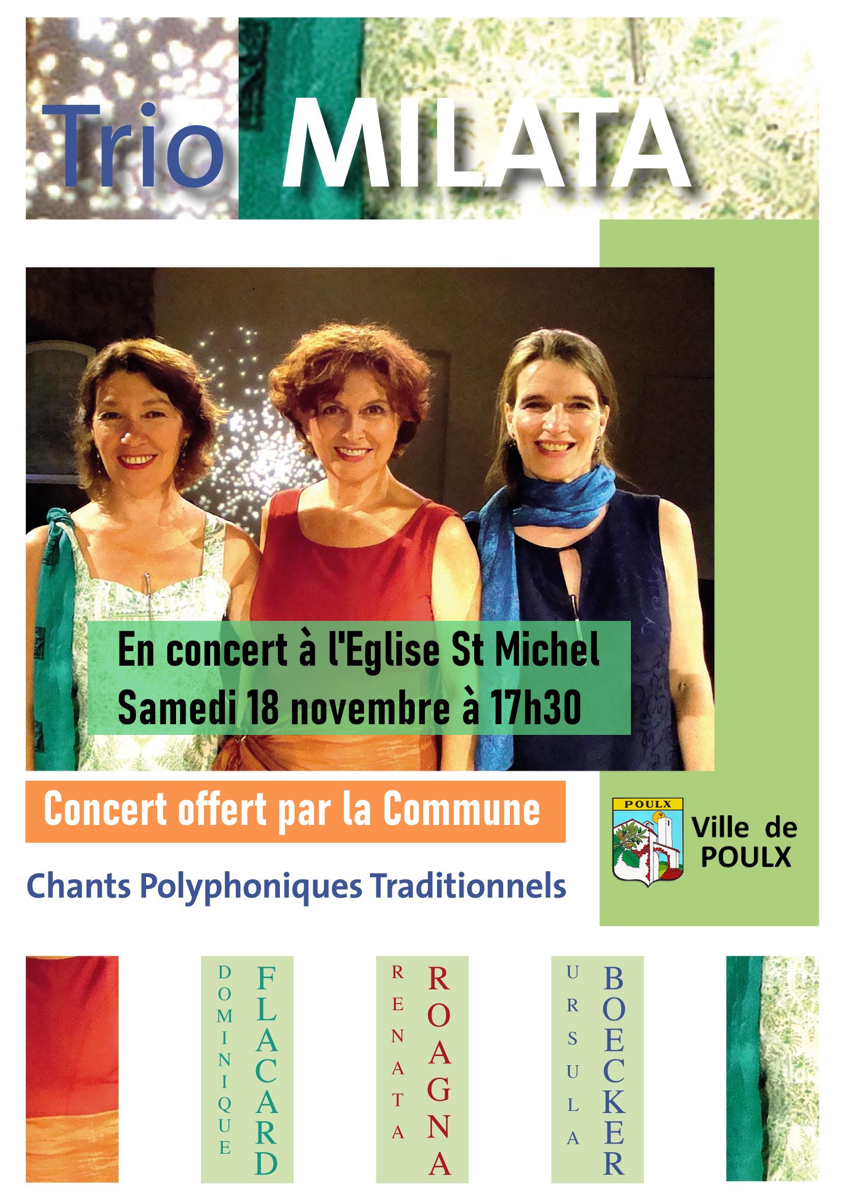 18/11/23 - Concert Trio MILATA - Mairie de Poulx : Mairie de Poulx